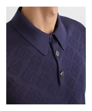 Dolce & Gabbana Dolce Gabbana Monogram Jacquard Polo Shirt - Black