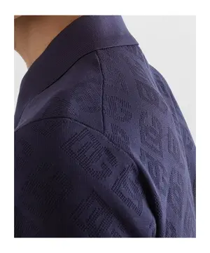 Dolce & Gabbana Dolce Gabbana Monogram Jacquard Polo Shirt - Black