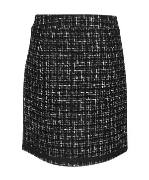 Karl Lagerfeld High Waist Tweed Skirt With Side Slits
