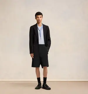 Ami Logo Plaque Bermuda Shorts - Black