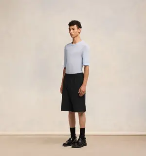 Ami Logo Plaque Bermuda Shorts - Black
