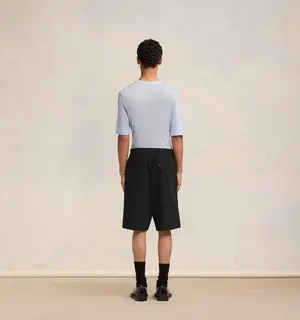 Ami Logo Plaque Bermuda Shorts - Black