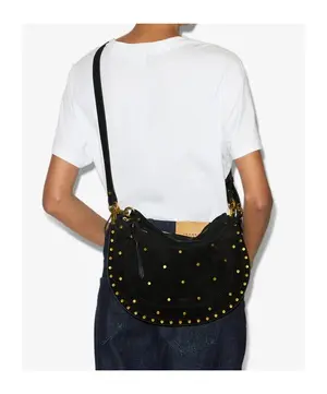 Isabel Marant Étoile Oskan Soft Zipped Bag With Studs - Black