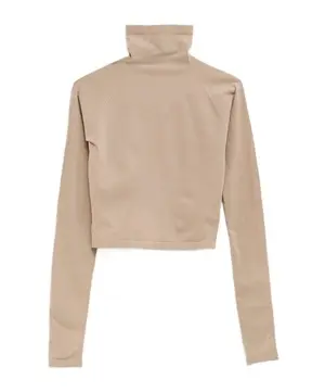 Alaïa High Neck Cropped Top - Nude