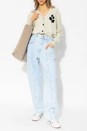 Isabel Marant Étoile Karin Logo Intarsia Knitted Cardigan