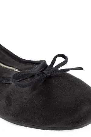 Balenciaga Faux Satin Ballet Flats With Bow Detail