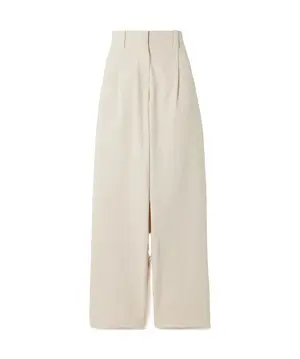 Brunello Cucinelli Pleated Wide-leg Trousers - Cream