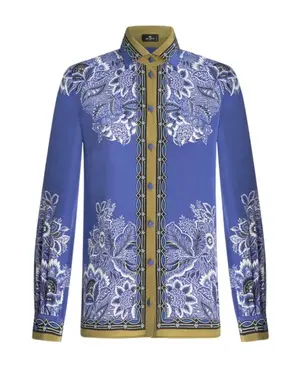 Etro Bouquet Crepe De Chine Shirt - Blue