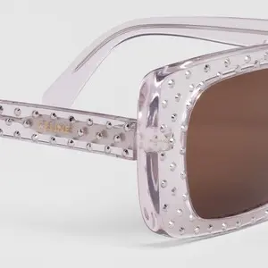 Celine Square Acetate Sunglasses With Crystals