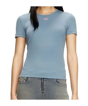 DIESEL® Crewneck T-shirt With Embroidered D Patch