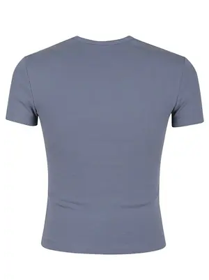 DIESEL® Crewneck T-shirt With Embroidered D Patch - Light Blue