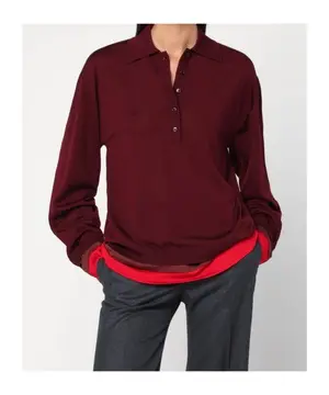 Stella McCartney Long Sleeve Wool Polo Shirt - Brown