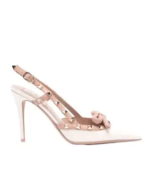 Valentino Garavani Rivet Embellished Pointed Toe Slingback High Heels