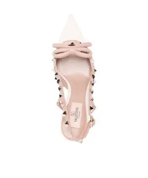 Valentino Garavani Rivet Embellished Pointed Toe Slingback High Heels