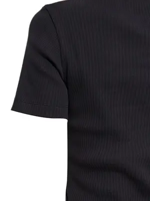 Tory Burch Ribbed Logo Patch T-shirt - Black