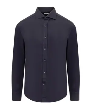 Brunello Cucinelli Collared Long-sleeved Shirt - Black