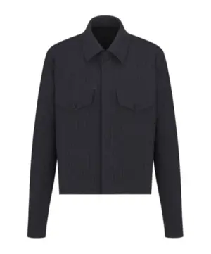 Dior Striped Wool Collared Jacket
