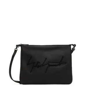 Yohji Yamamoto Embroidered Cross Body Bag - Black