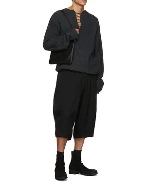 Yohji Yamamoto Embroidered Cross Body Bag