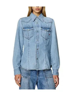 DIESEL® Long-sleeved Denim Shirt With Chest Pockets