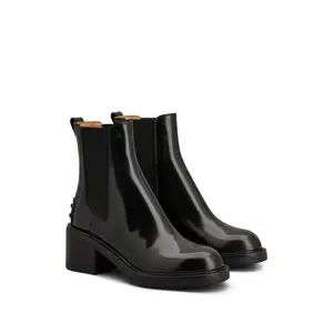 TOD'S Block Heel Chelsea Boots - Black