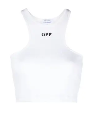 Off-white Short Performance Tops For Women