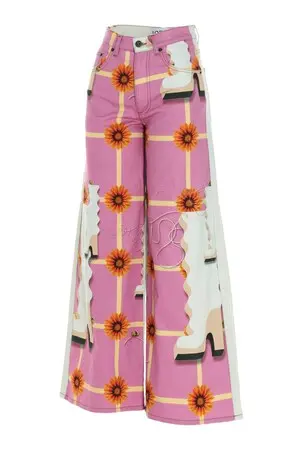 Loewe X Anthea Hamilton Printed Wide-leg Jeans