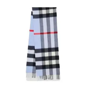 Burberry Vintage Check Fringed Scarf - Blue