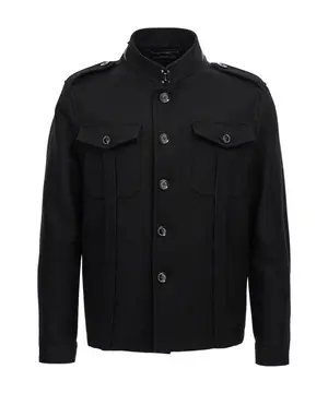 TOM FORD Japanese Jacket With Stand Collar And Front Buttons - Black