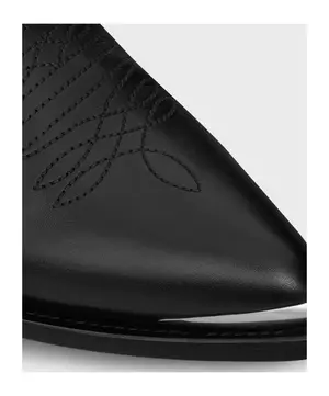 Celine Leon Zipped Boot With Metal Toe In Shiny Calfskin - Black