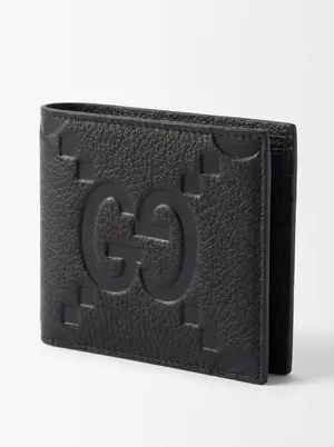 Gucci Logo Embossed Bi-fold Wallet - Black