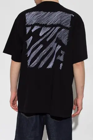 Off-White Scribble Diag Printed Crewneck T-shirt - Black