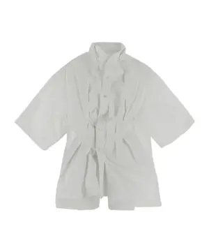 MAISON MARGIELA Ruched Collared Short-sleeve Shirt