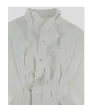 MAISON MARGIELA Ruched Collared Short-sleeve Shirt
