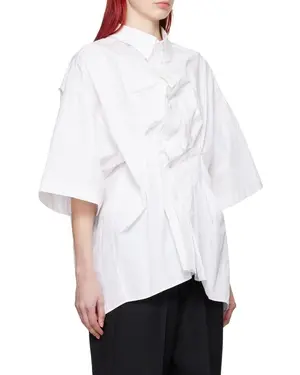 MAISON MARGIELA Ruched Collared Short-sleeve Shirt