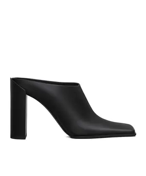 Alaïa Square Toe Block Heel Mules - Black