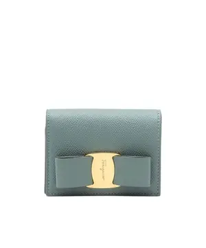 FERRAGAMO Logo Double-folded Wallet - Green