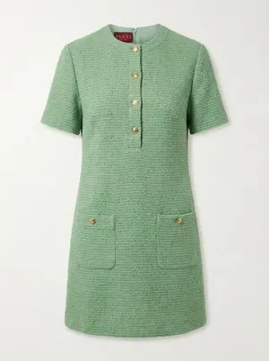 Gucci Cotton Bouclé Mini Dress - Green