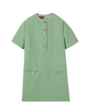 Gucci Cotton Bouclé Mini Dress - Green
