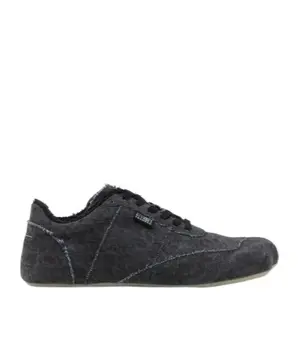MAISON MARGIELA Frayed-trim Lace-up Canvas Sneakers - Black