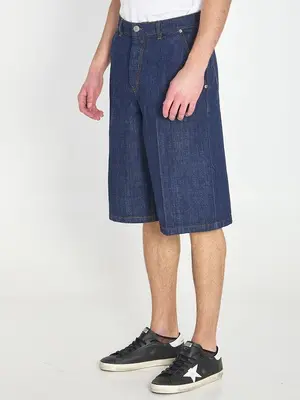 Ami Pressed Crease Denim Bermuda Shorts