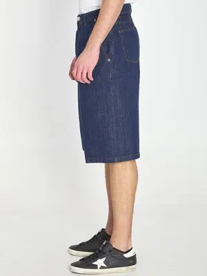 Ami Pressed Crease Denim Bermuda Shorts