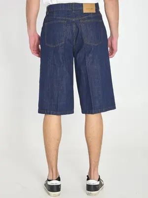 Ami Pressed Crease Denim Bermuda Shorts