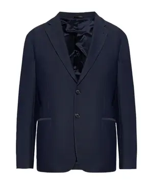 Giorgio Armani Single-breasted Straight Hem Blazer - Black