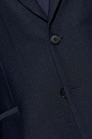 Giorgio Armani Single-breasted Straight Hem Blazer - Black