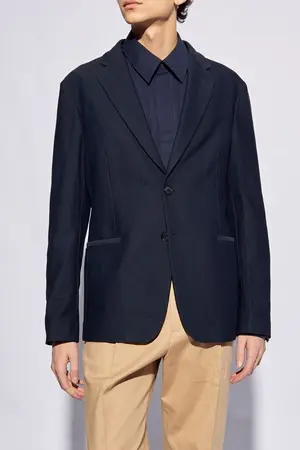 Giorgio Armani Single-breasted Straight Hem Blazer - Black
