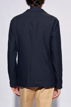 Giorgio Armani Single-breasted Straight Hem Blazer - Black