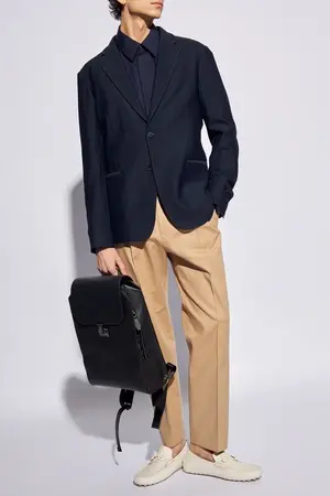 Giorgio Armani Single-breasted Straight Hem Blazer - Black