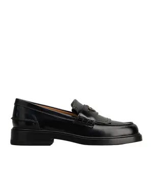 TOD'S Logo-plaque Slip-on Loafers - Black
