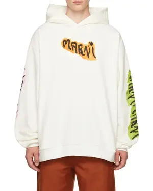 Marni Graffiti Printed Long Sleeve Hoodie